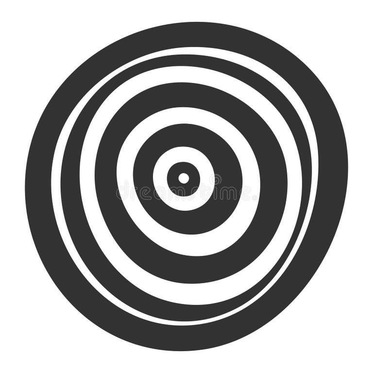 Concentric Circle Pattern Resembling a Target or Bullseye in Monochrome ...