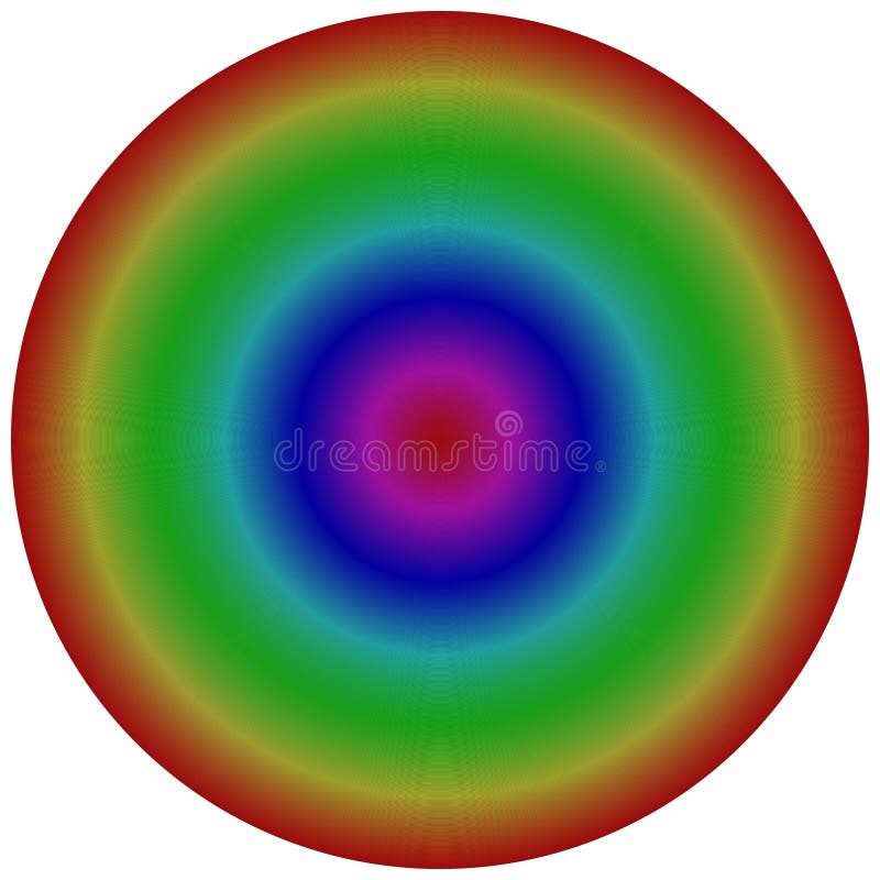 Concentric Circles Colored Gradually in a Rainbow Gradient Style on a ...