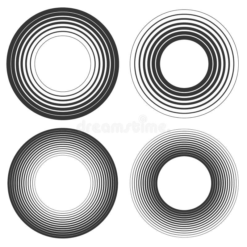 Concentric Circles, Concentric Rings Element Stock Vector ...