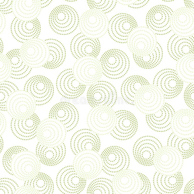 Green Concentric Circles with Dotted Outline. Seamless Geometric ...