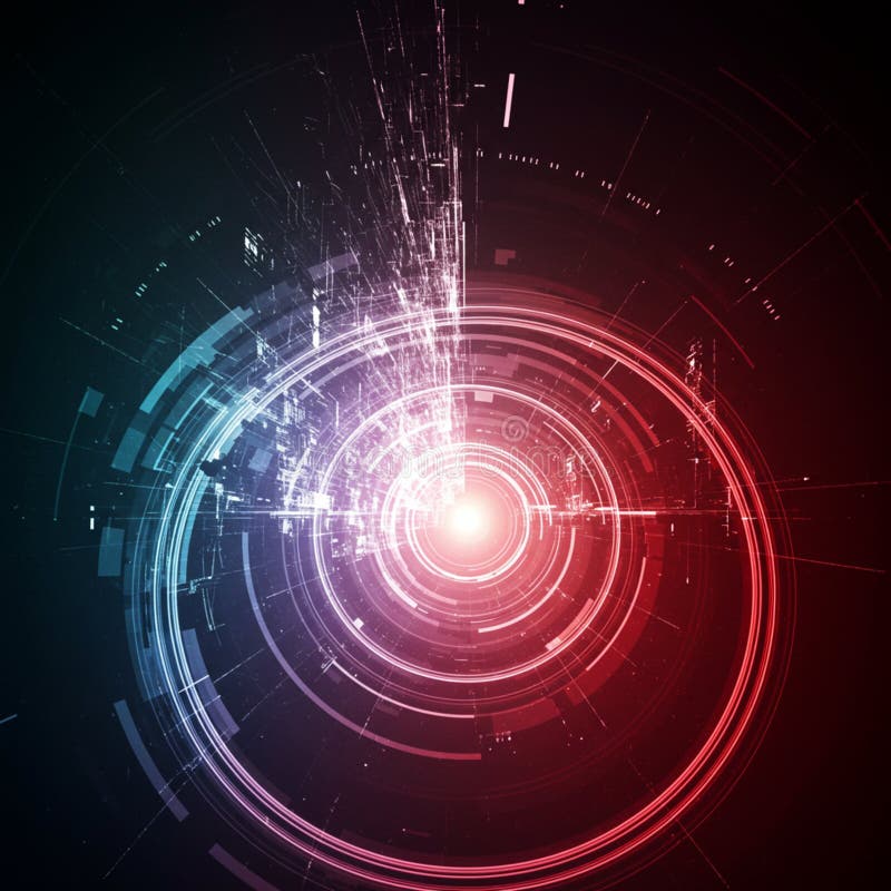 Concentric Circles Form a Luminous Pattern with a Bright Central Point ...