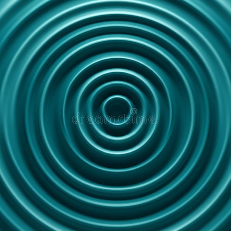 Concentric Circles Form a Ripple Pattern Across a Smooth, Teal Surface ...