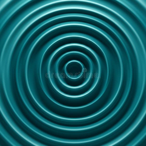Concentric Circles Form a Ripple Pattern Across a Smooth, Teal Surface ...