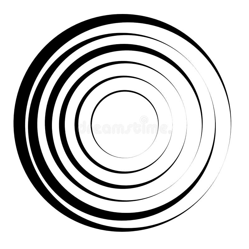 Concentric Circles Geometric Element. Radial, Radiating Circular Stock ...