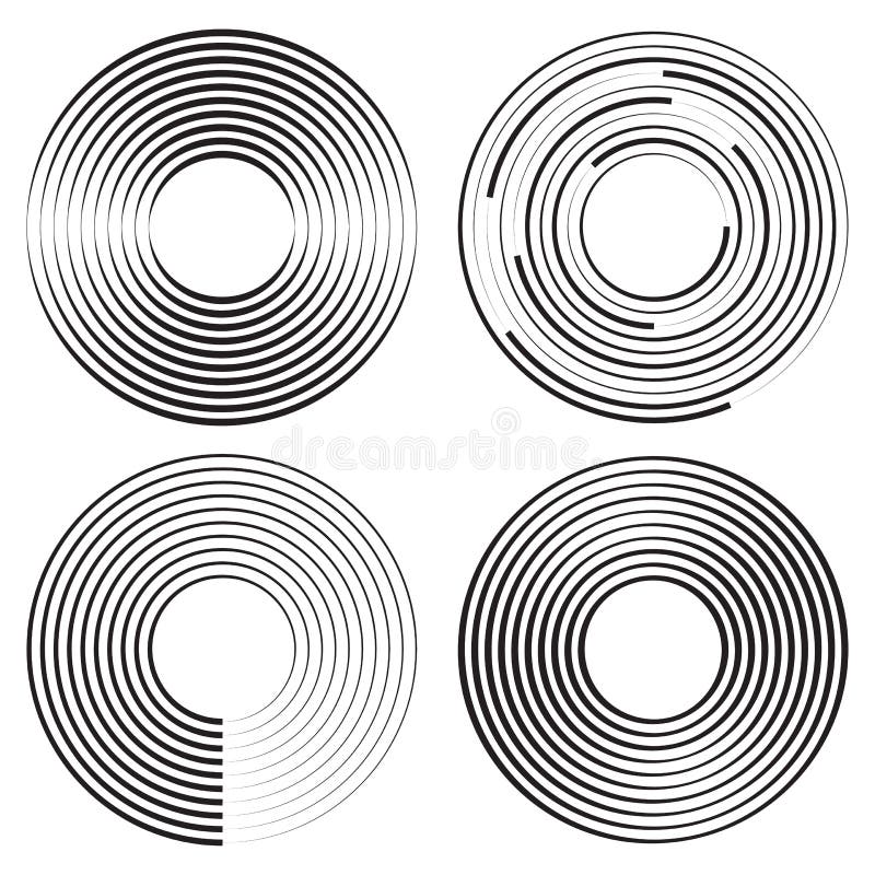 Concentric Circles Geometric Element. Vector Illustration Stock ...