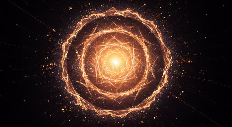 Concentric Circles of Glowing, Fiery Patterns Radiate from a Central ...