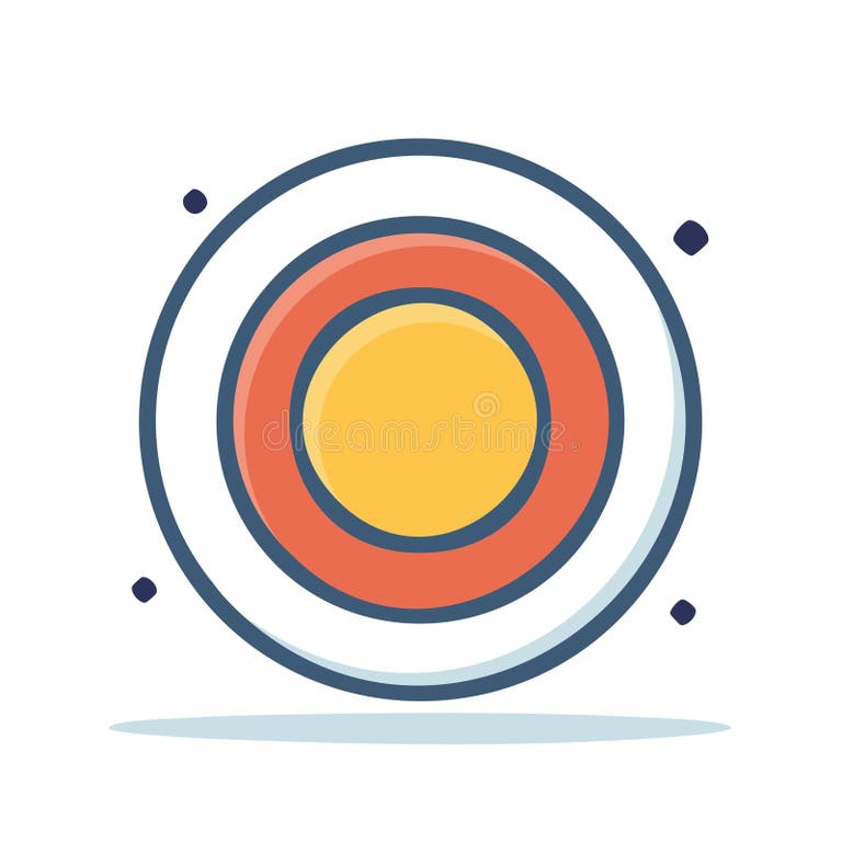 Concentric Circles Graphic Element with Small Dots and Shadow Stock ...