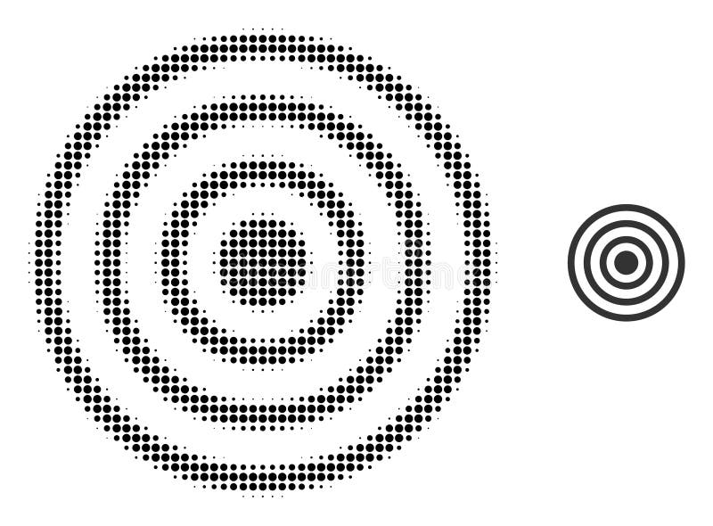 Concentric Circles Halftone Dotted Icon Stock Vector - Illustration of ...