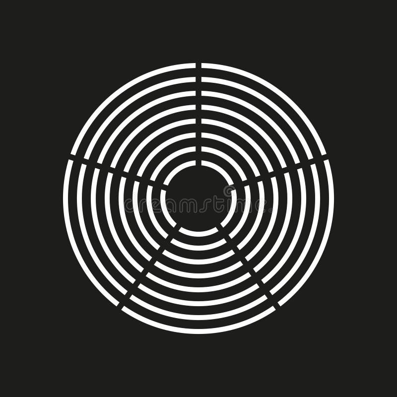 Concentric Circles Icon. Target Pattern Design. Black Radial Vector ...