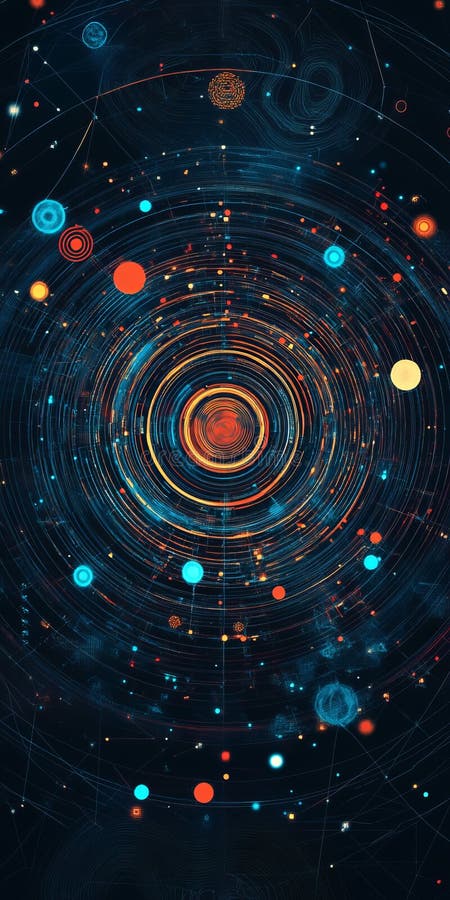 Concentric Circles Layered Pattern Representing IoT Connections Stock ...