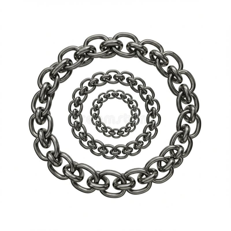 Concentric Circles Made from Interlinked Metallic Chains, Decreasing in ...