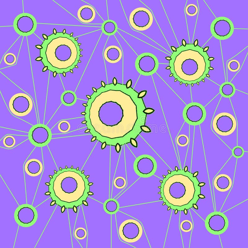 Concentric Circles Pattern and Abstract Blossoms Pastel Colors on Light ... Concentric Circles Pattern and Abstract Blossoms Pastel Colors on Light ...