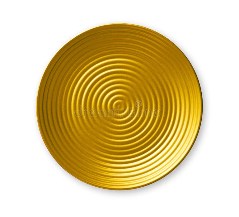 Concentric Circles Plate, Empty Yellow Ceramic Plate in Wavy Pattern ...