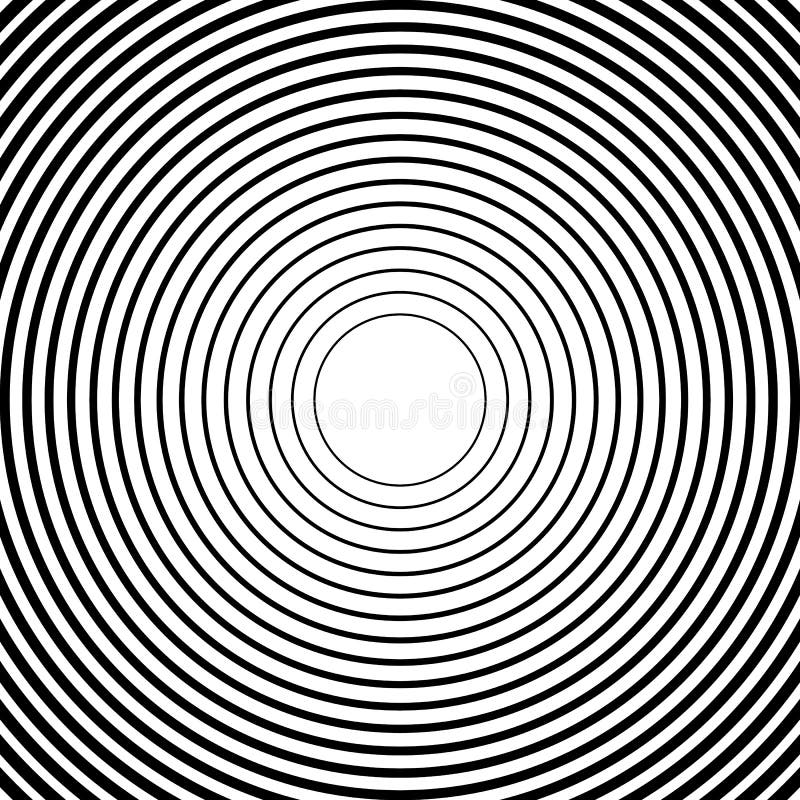 Concentric Circles, Radial Lines Patterns. Monochrome Abstract Stock ...