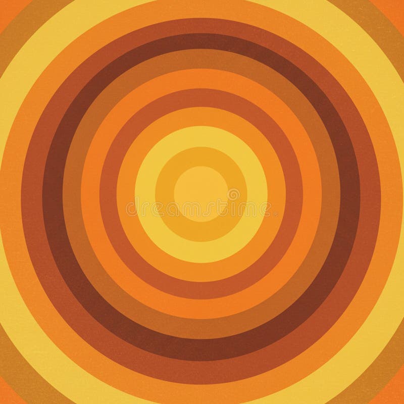 Concentric Circles Radiate from the Center, Displaying a Retro 1970s ...