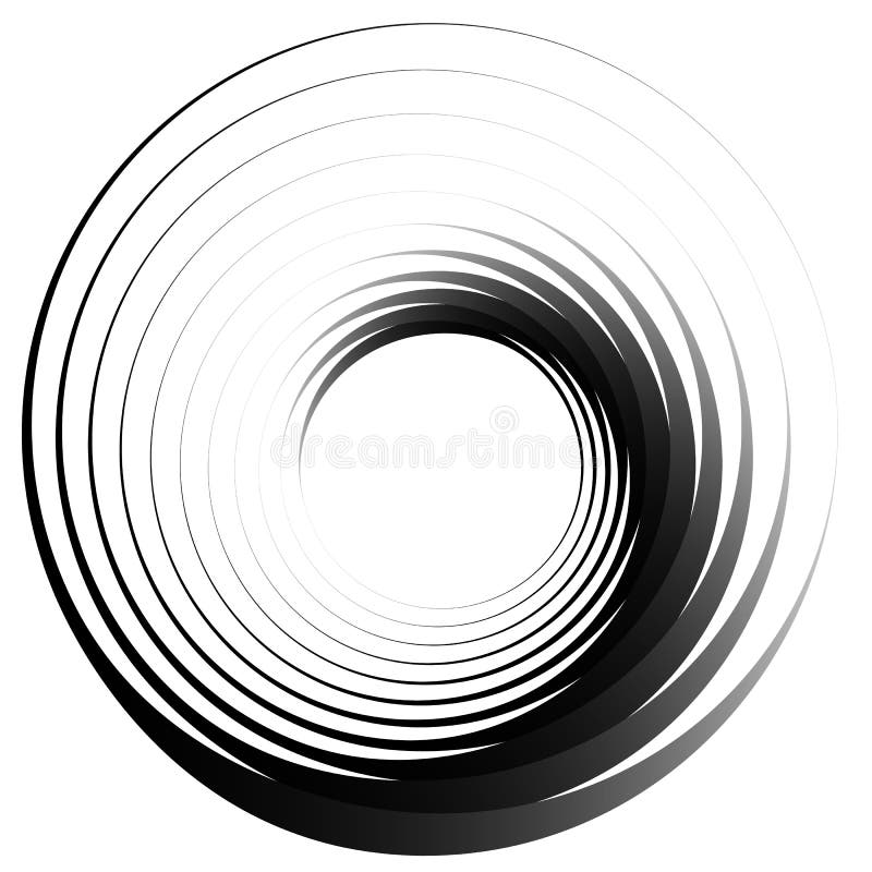 Concentric Circles. Radiating, Radial Circles Monochrome Abstract ...