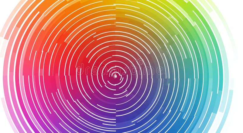 Concentric Circles with a Rainbow Gradient of Colors Create a Visually ...