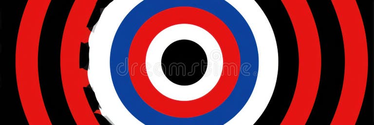 Colorful Concentric Circles with Bold Red, White, and Blue Design ...