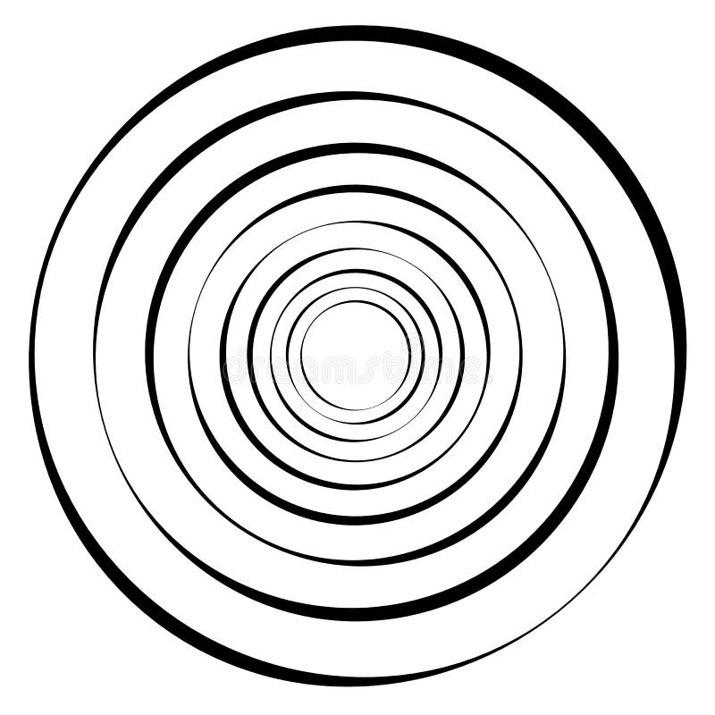 Concentric Circles, Rings. Geometric Spiral, Vortex Element Stock ...
