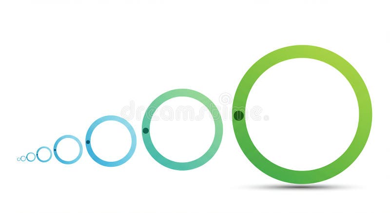 Concentric Circles in a Row, Gradually Increasing in Size from Left To ...