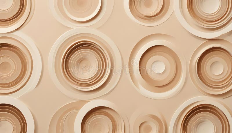 Concentric Circles in a Sandy or Beige Background Stock Illustration - Illustration of white ...