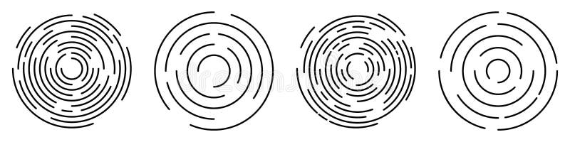 Concentric circles set stock vector. Illustration of wave - 254411111