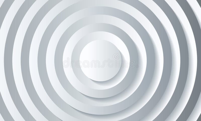 Concentric Circles with Shadows. Abstract Background. White Circulars ...
