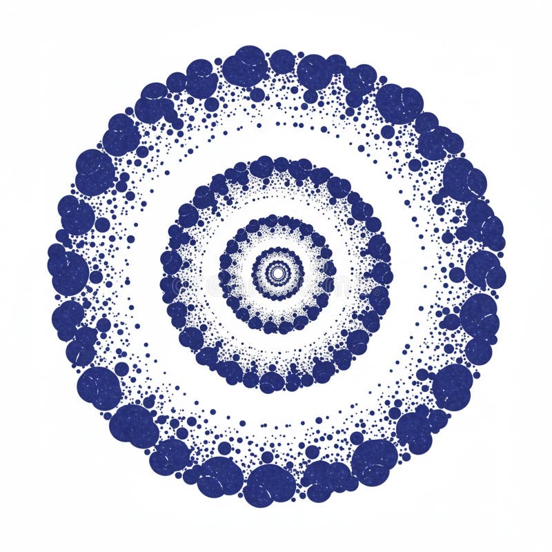 Concentric Circles of Varying Blue Dots Gradually Decrease in Size ...