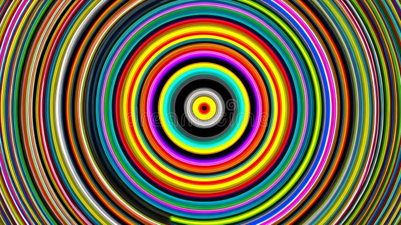 Concentric Circles in Vibrant Colors Create a Hypnotic Pattern. Each ...