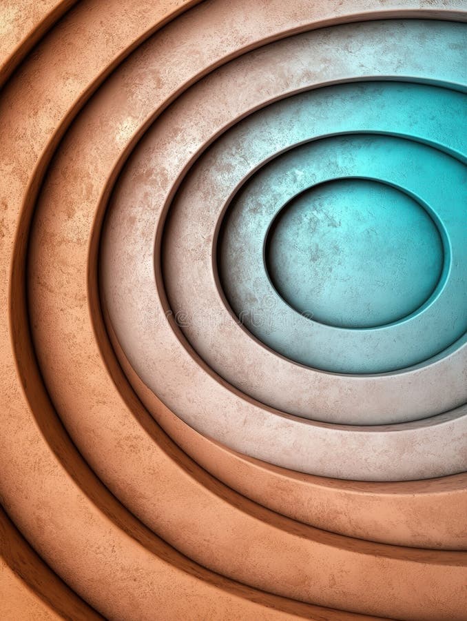 Concentric Circles in Warm and Cool Tones Stock Illustration ...