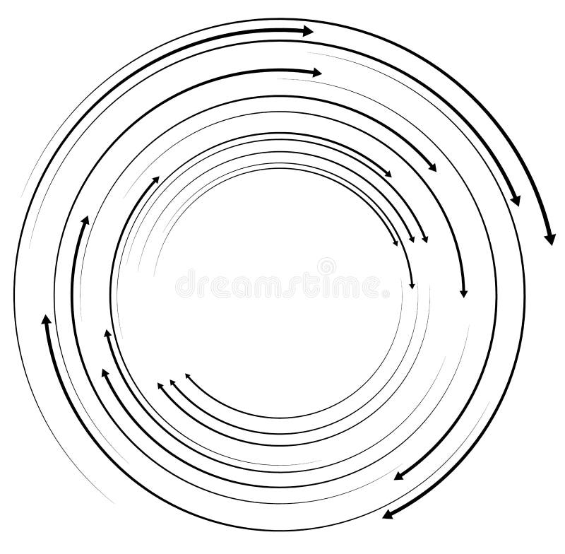 Concentric, Circular Arrows. Random Dynamic Circle Arrows Stock Vector ...