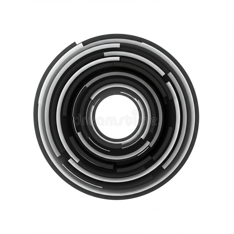 Concentric Circular Design Featuring Alternating Black, White, and Gray ...