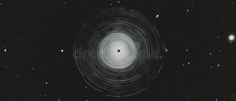 Concentric Circular Dust Patterns on a Black Background with a Central ...