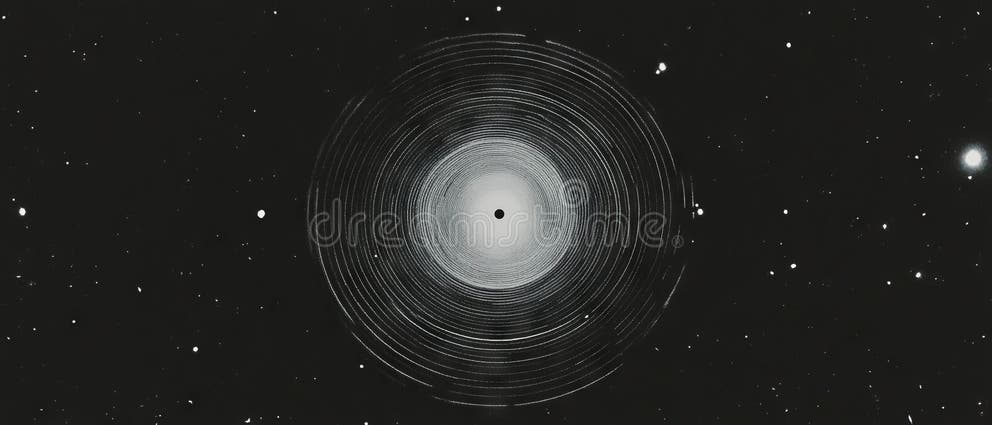Concentric Circular Dust Patterns on a Black Background with a Central ...