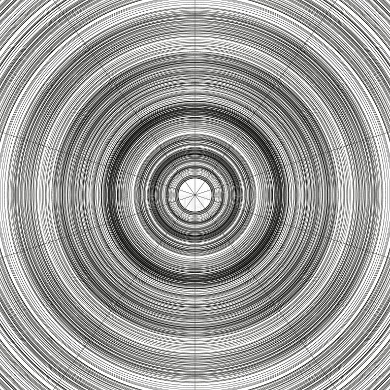 Concentric Circular Pattern. Black and White Lines. Optical Geometric ...