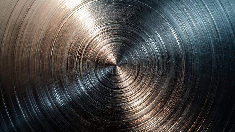 Concentric Circular Patterns on Metal Surface, Close-up View ...