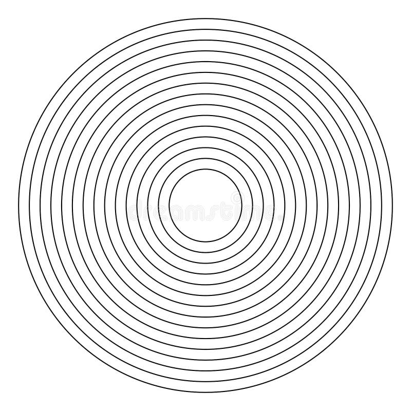 Concentric, Circular, Radial Circles, Rings Stock Vector - Illustration ...