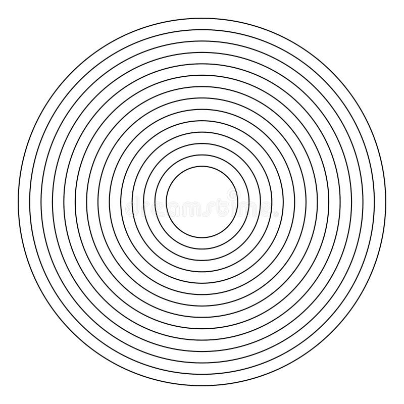 Concentric, Circular, Radial Circles, Rings Stock Vector - Illustration ...