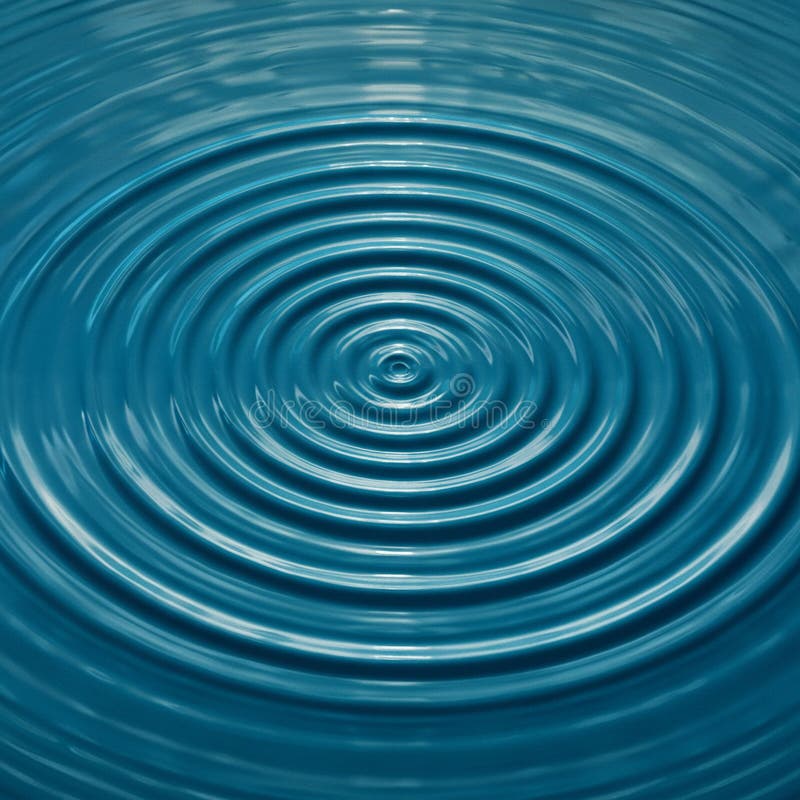 Concentric Circular Ripples Extend Across a Surface of Vibrant Blue ...
