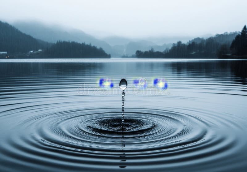 Concentric Circular Waves Form Ripples on a Smooth Water Surface ...