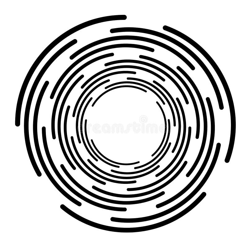 Concentric Circulating, Circle Line and Point. Abstract Vortex Line and ...