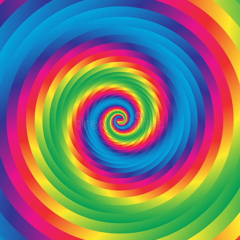 Concentric Colorful Spiral W Random Circles. Abstract Circular Stock ...