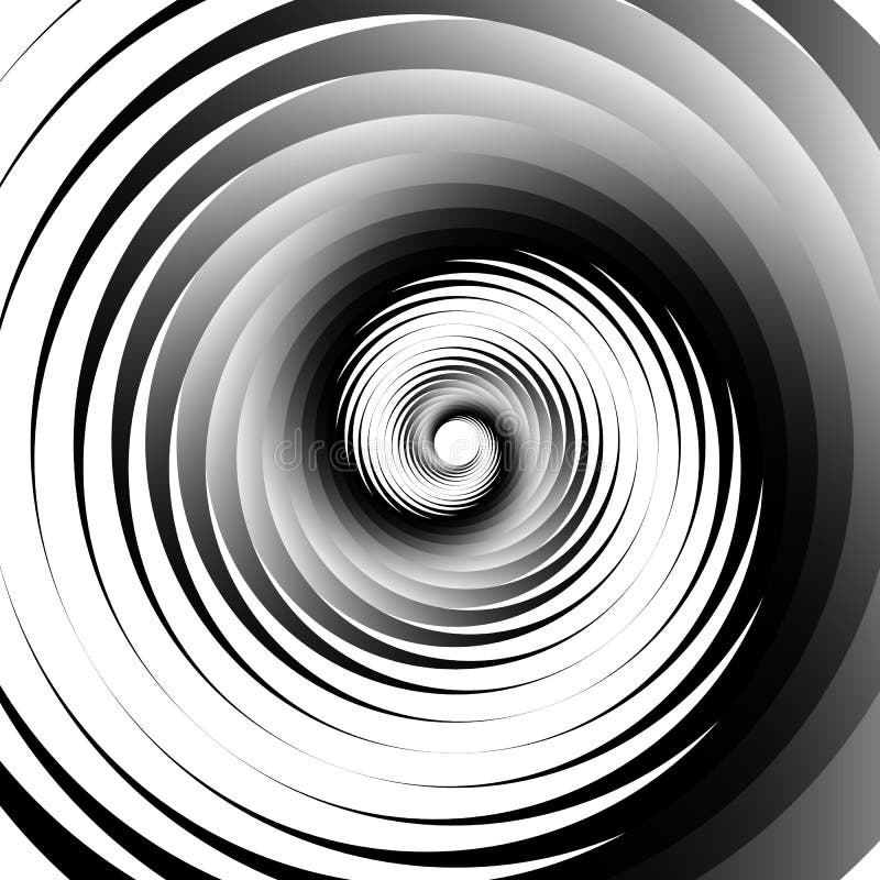 Concentric - Converging Circles. Abstract Vortex, Spiraling Graphics ...