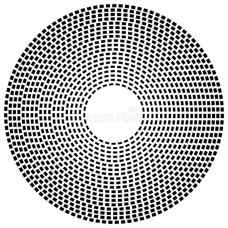 Concentric Dashed Line Circles - Abstract Geometric Element on W Stock ...