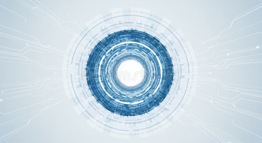 Concentric Digital Circles Create a Futuristic Interface Design. the Pattern Features Stock ...