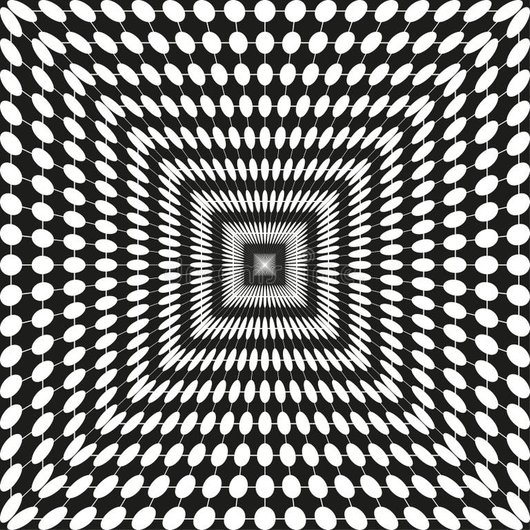Concentric Dot Square. Optical Illusion Pattern. Geometric Perspective ...