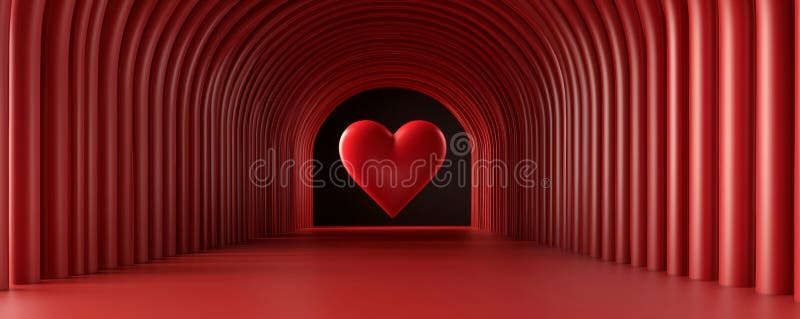 Concentric Glowing Hearts, Forming a Tunnel of Endless Love and ...
