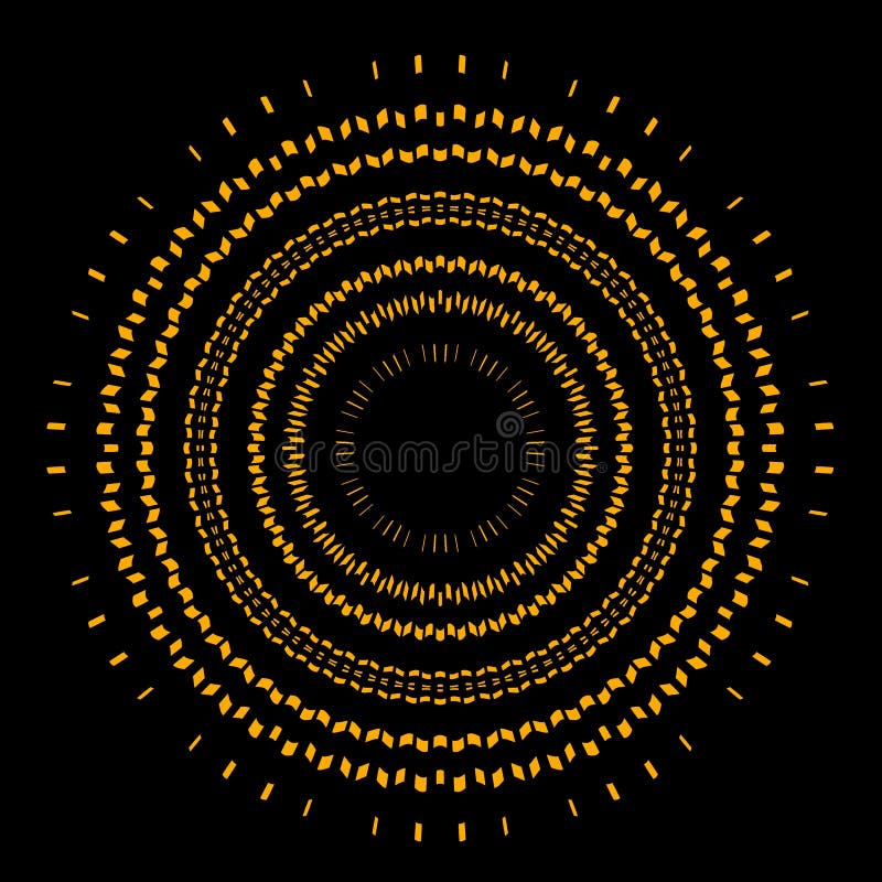 Concentric Golden Circle Pattern and Design Stock Illustration ...