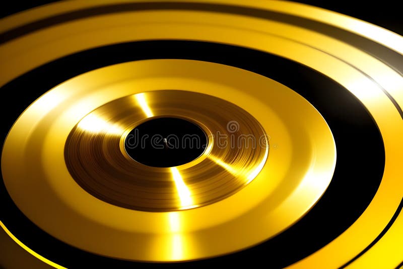 Floating Gold Discs Abstract Background with Light and Shadow Effects ...