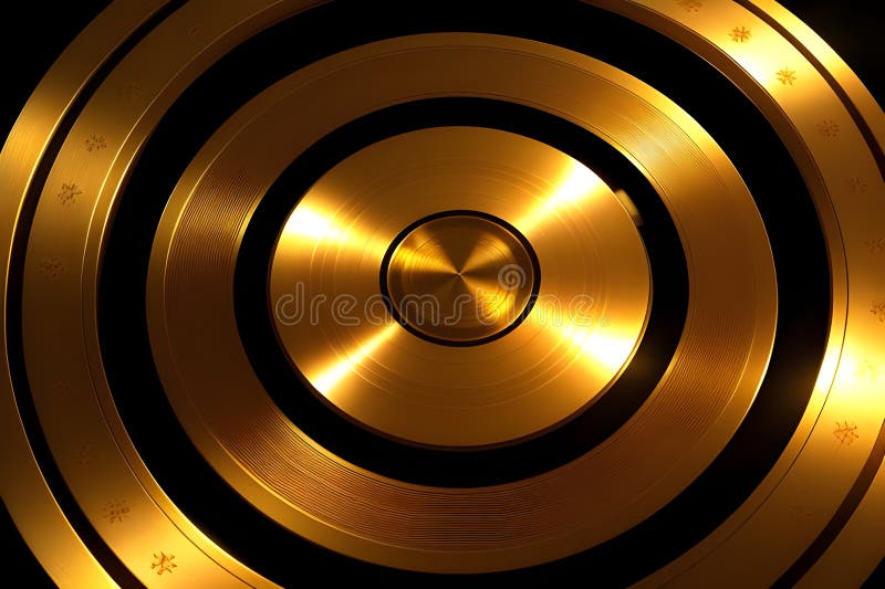Floating Gold Discs Abstract Background with Light and Shadow Effects ...